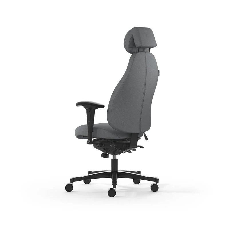 Kontorsstol Malmstolen 7000 med hög rygg, Dux-sits, nackstöd i tyg ...