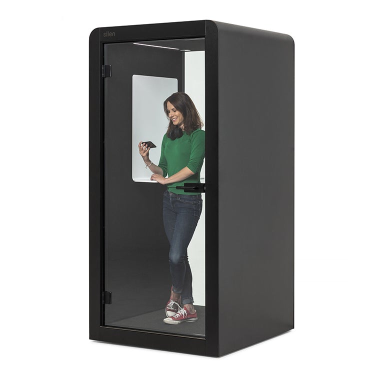 POD Silen Space 1, tyst rum för 1 person, Utsida tyg Quest Pebble med ...